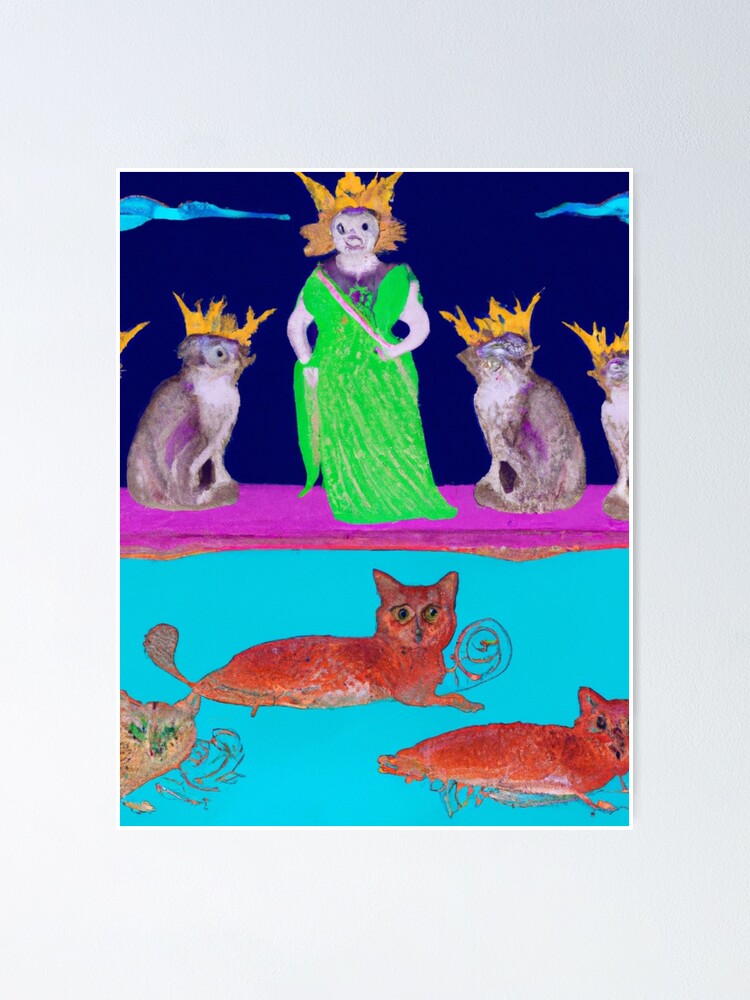 "The Birth of Venus with Cats and crowns " Poster for Sale by OMJAN ...