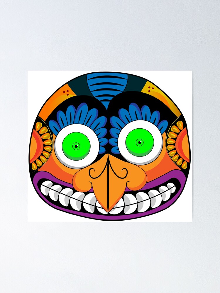 "Traditional Sri Lankan Yaka Mask illustration" Poster for Sale by ...