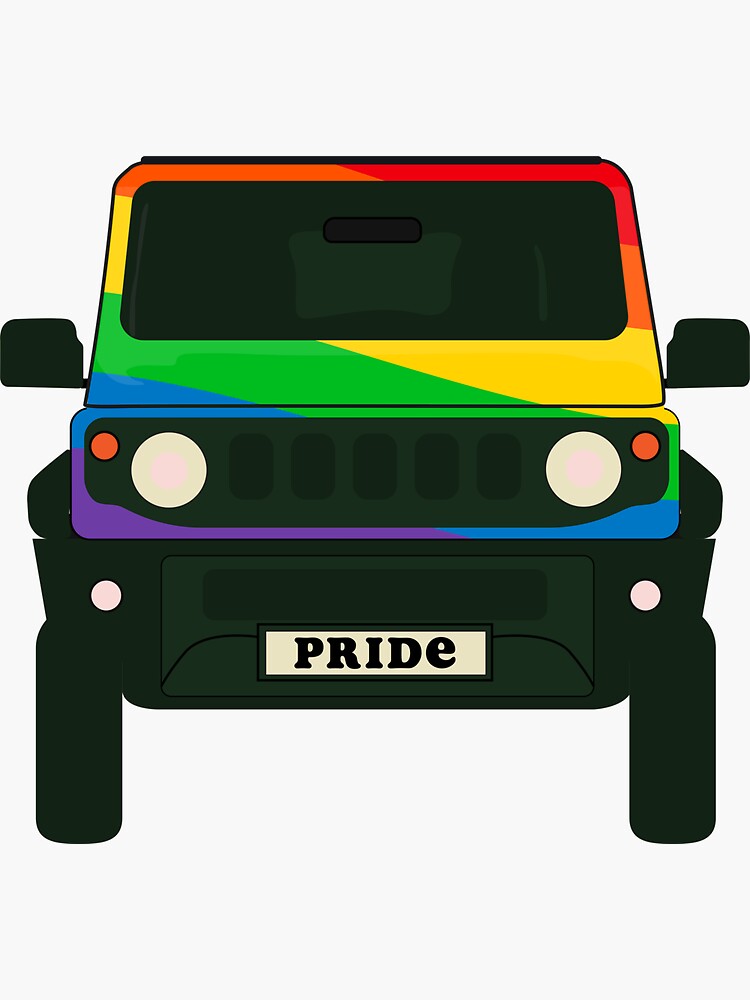 "Suzuki Jimny Pride Flag Front View" Sticker for Sale by stoicjimny ...