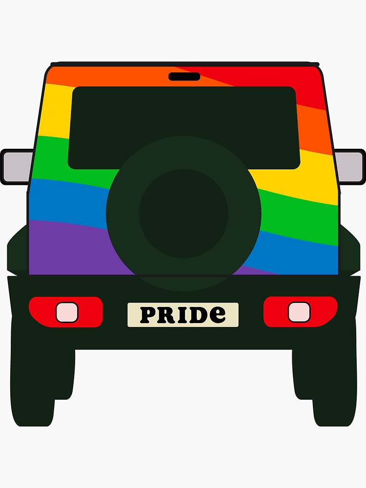 "Suzuki Jimny Pride Flag Back View" Sticker for Sale by stoicjimny ...
