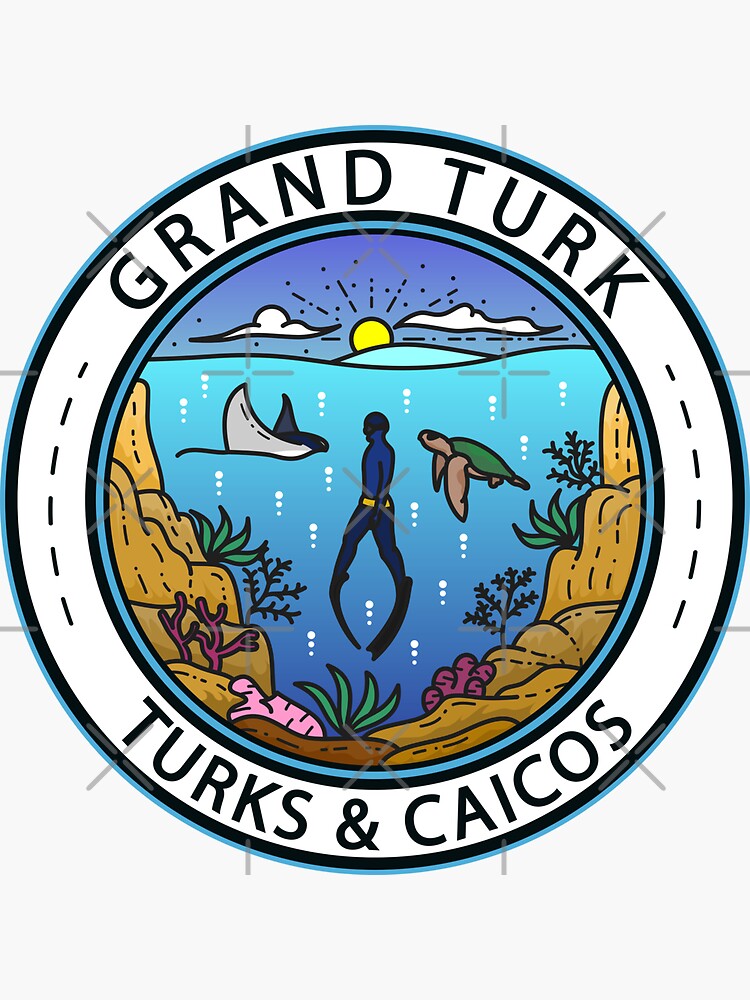 "Grand Turk Turks and Caicos Scuba Badge" Sticker for Sale by ...
