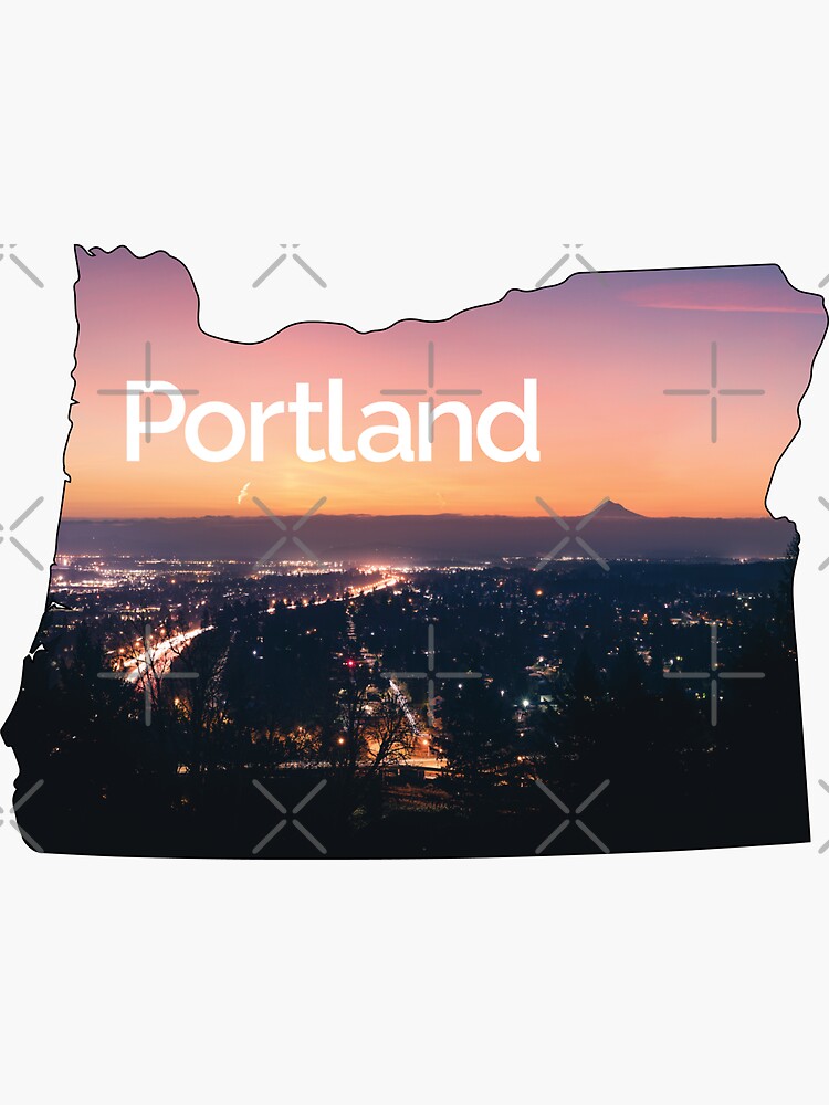 "Portland Oregon Destination Landscape Sticker - Rocky Butte" Sticker ...