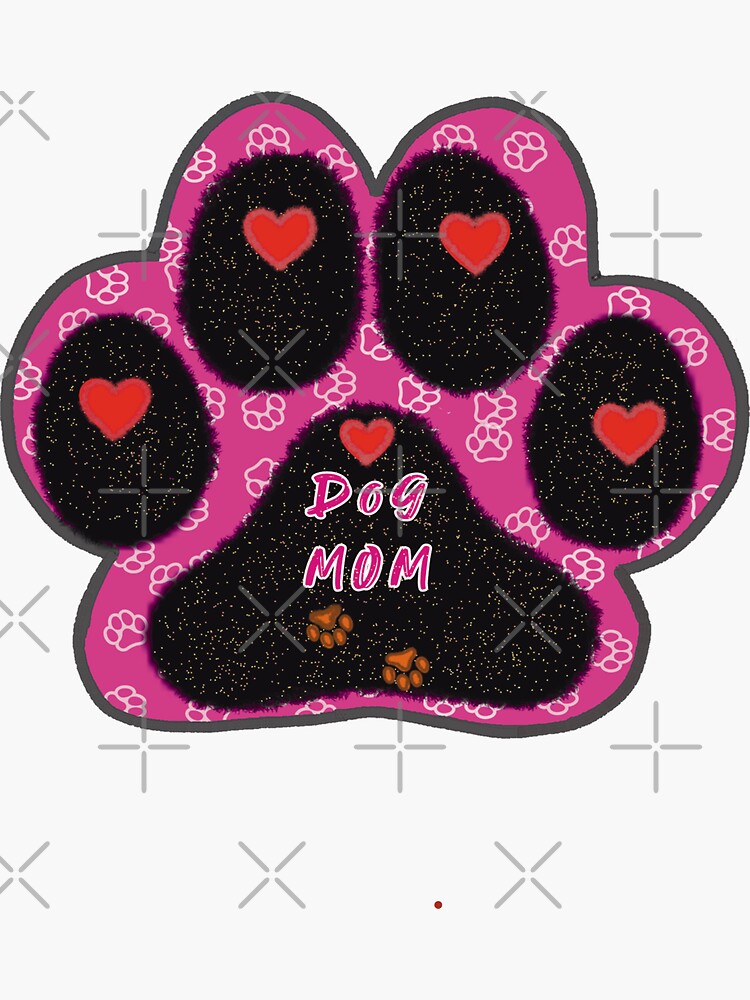"Dog Paw Print - Dog Mom Pink" Sticker for Sale by ShreecreatE | Redbubble