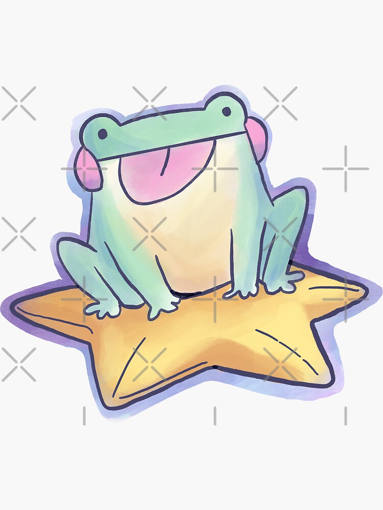 "Watercolor Star Frog" Sticker for Sale by BudgetGeguri | Redbubble