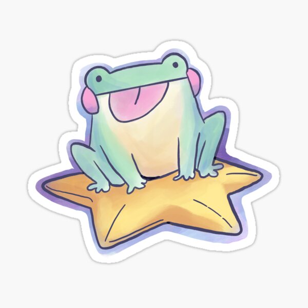 "Watercolor Star Frog" Sticker for Sale by BudgetGeguri | Redbubble