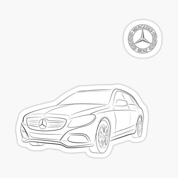 "Mercedes " Sticker for Sale by Haris--artist | Redbubble