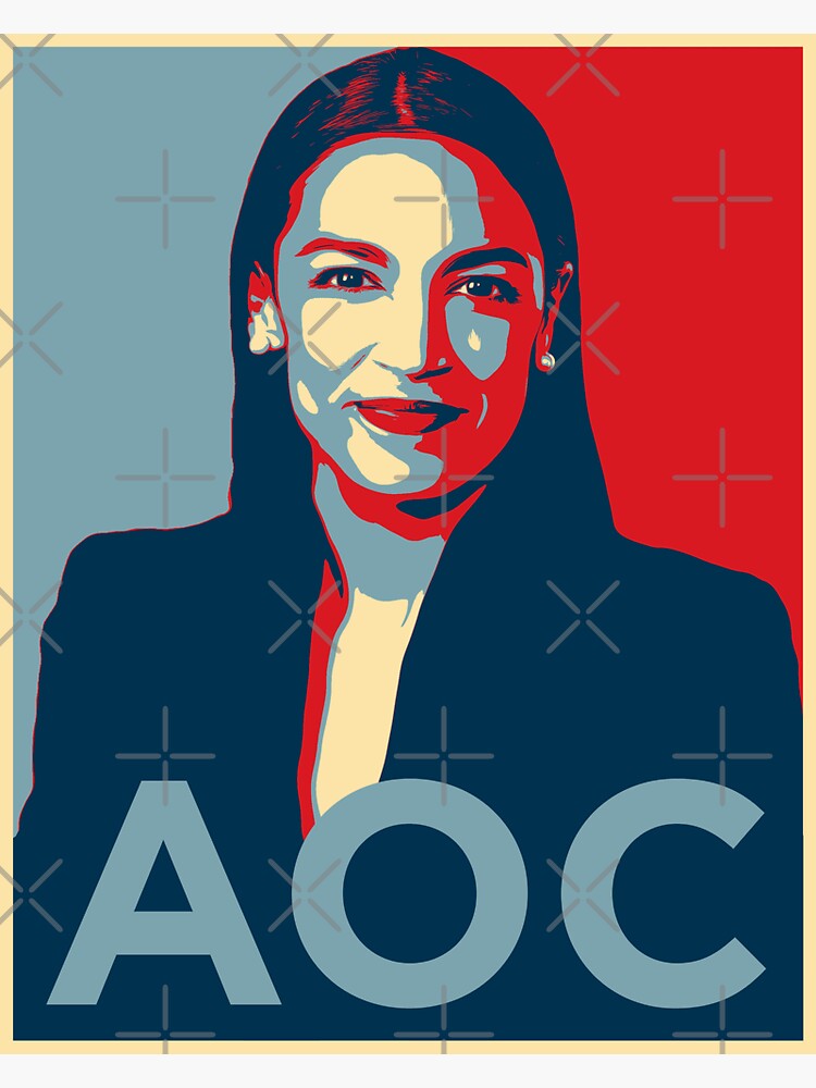 Pegatina «AOC al estilo del cartel de Shepard Fairey Hope» de ...