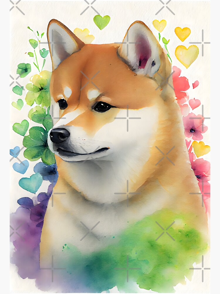 "Copy of Shiba Inu Shibe Dog Valentine with a Heart Symbol" Sticker for ...