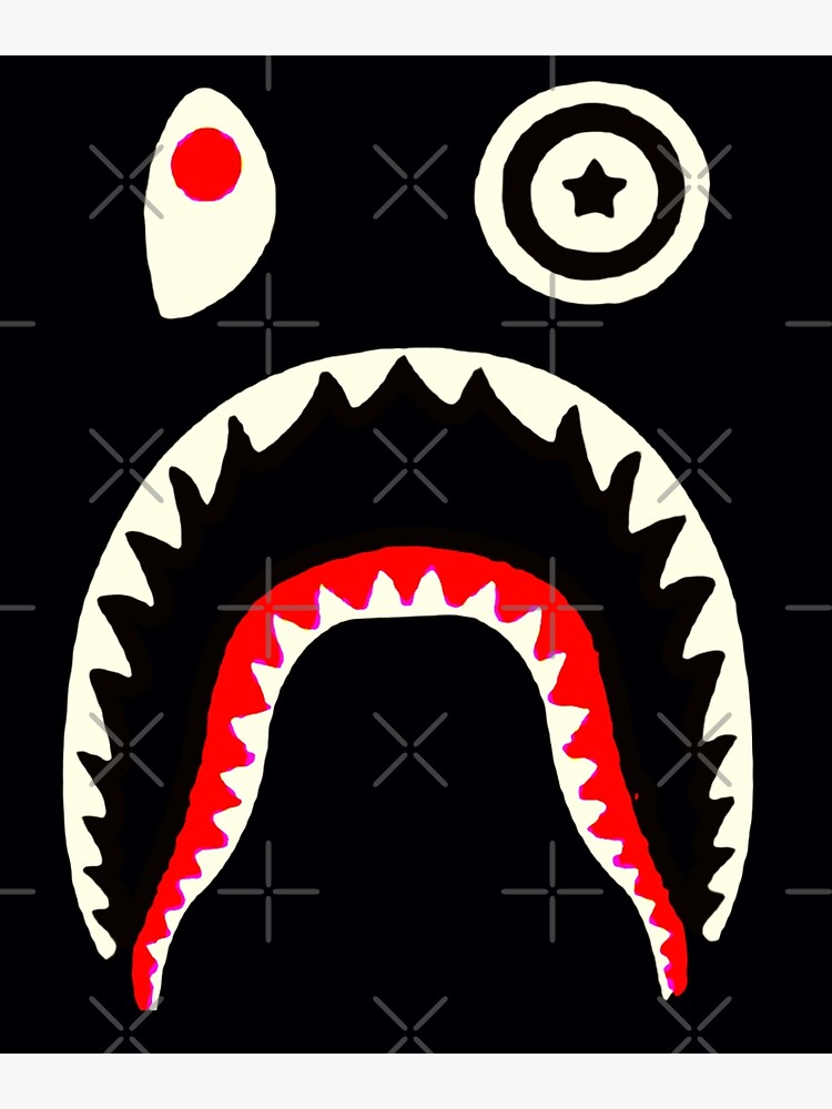 "Rare STAR EYE SHARK FACE MOUTH TEETH Allied Symbol A Bathing Ape, Bape ...