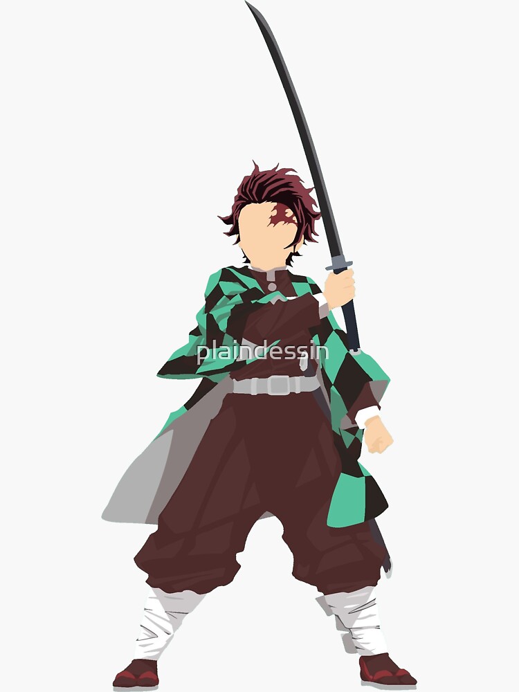 "Tanjiro Kamado Minimalist Design" Sticker for Sale by plaindessin ...