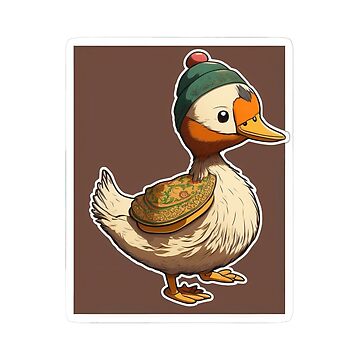 Sticker for Sale mit "Cartoon-Ente mit Hut, Retro-Karte" von ...