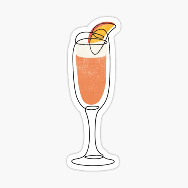 "Bellini Cocktail" Sticker for Sale by LittleLineStore | Redbubble