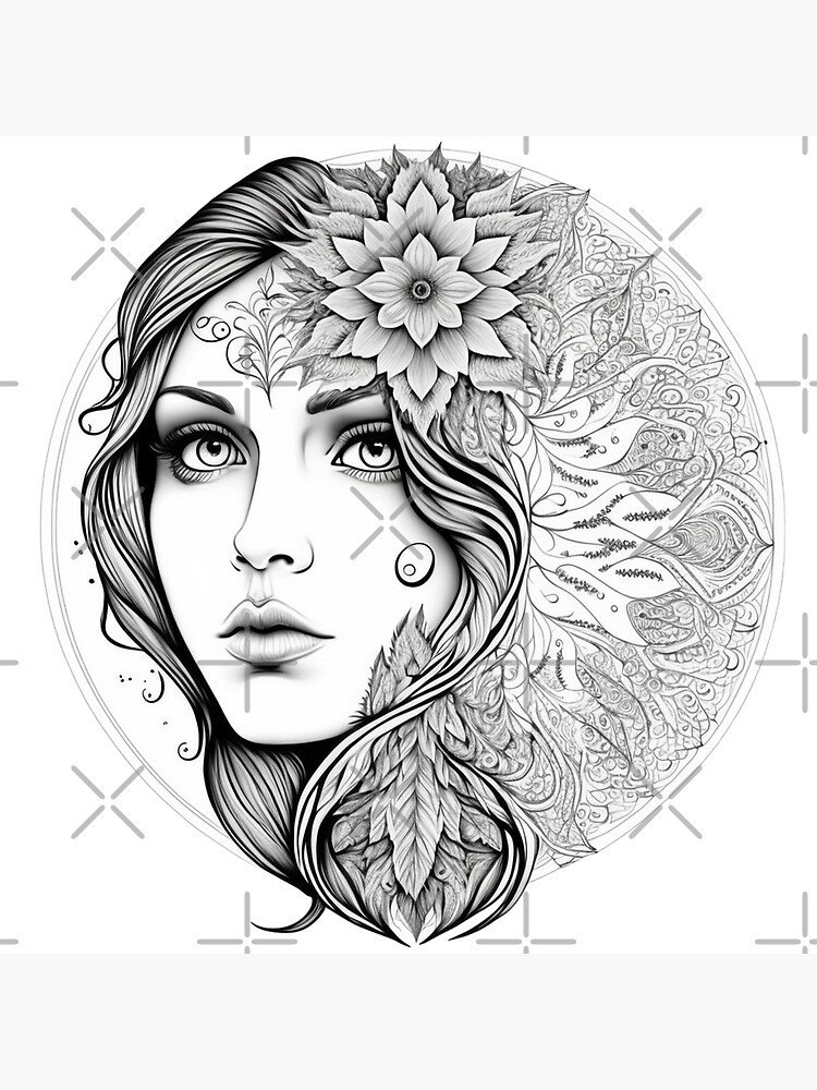 "Mandala Face Girl" Art Print for Sale by artecomia | Redbubble