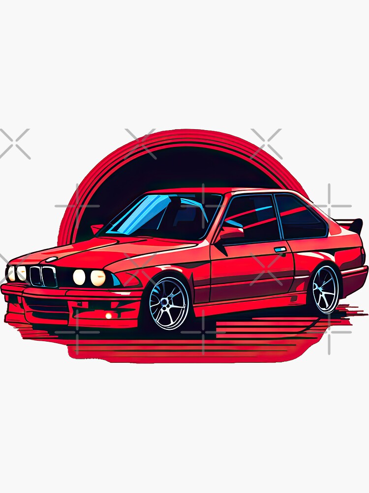 "Sport Car E30" Sticker for Sale by TortoPlus | Redbubble