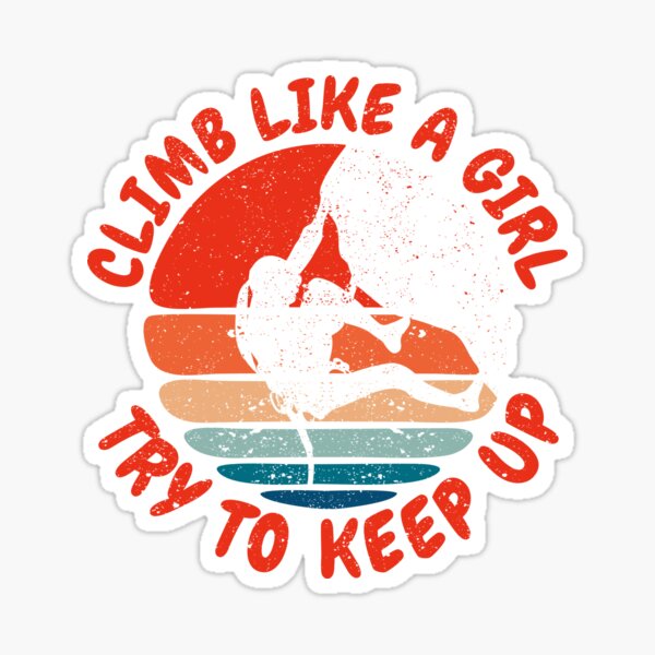 "Climbing like a girl - Distressed Retro Skirt" Sticker for Sale by ...