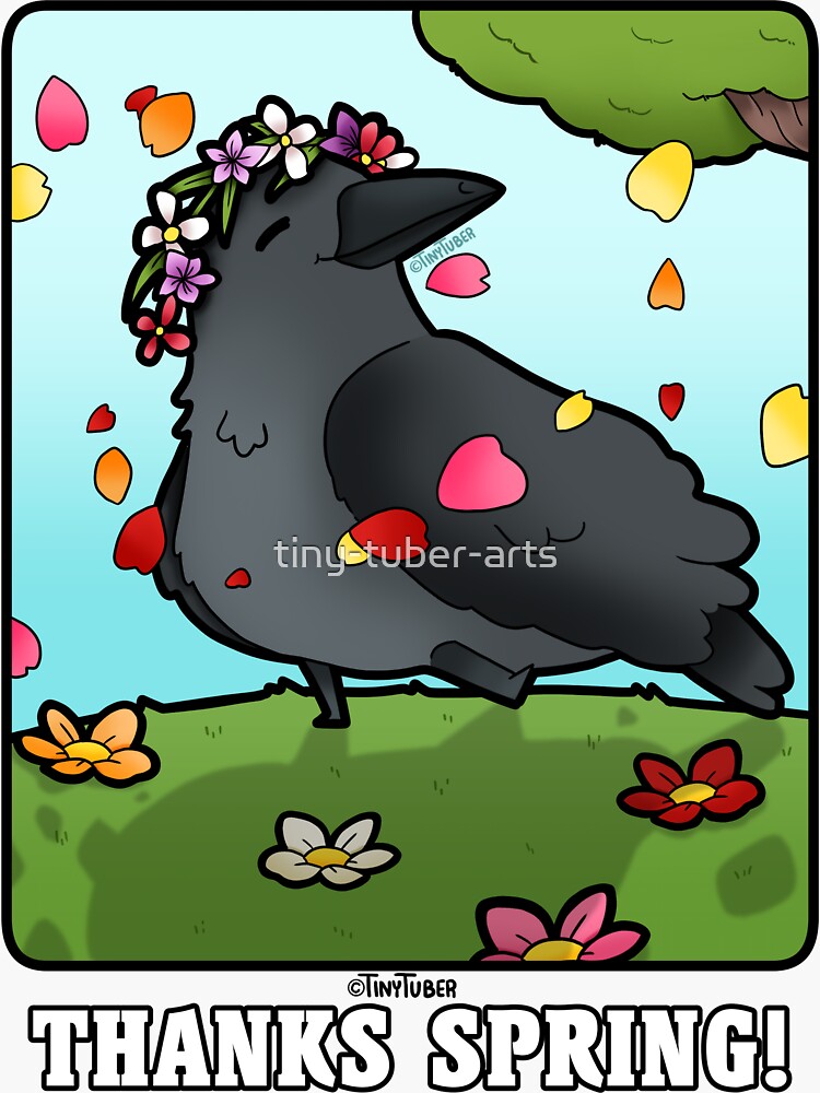 "thanks spring!" Sticker for Sale by tiny-tuber-arts | Redbubble
