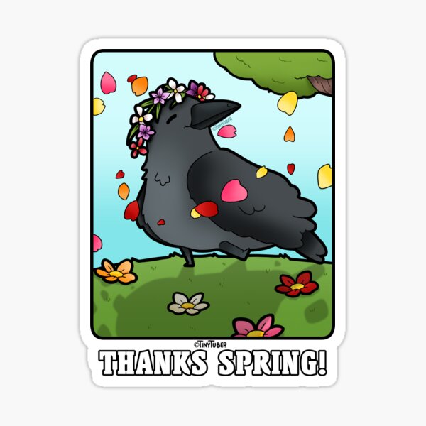 "thanks spring!" Sticker for Sale by tiny-tuber-arts | Redbubble