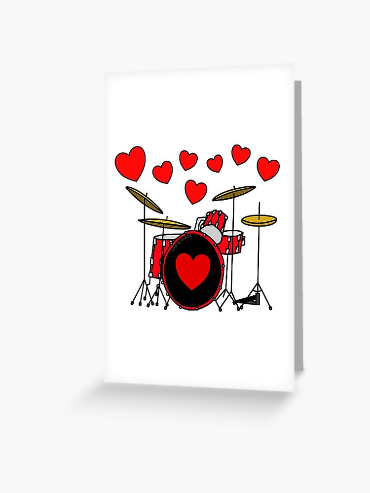 "Valentines Drummer Drum Teacher Wedding Musician" Greeting Card for ...