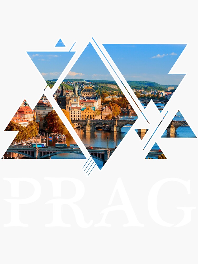 "Prague Prague Czech Republic Czech Skyline Town City" Sticker for Sale ...