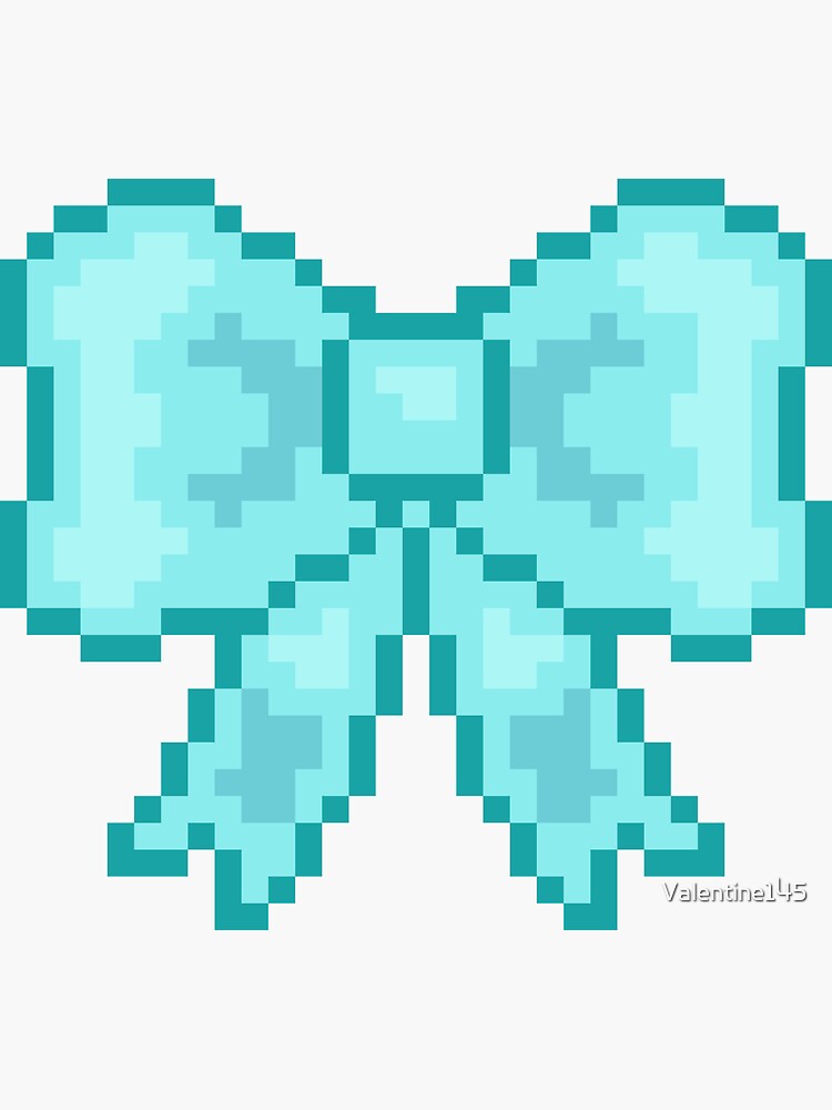 "Cute Blue Pixel Art Bow" Sticker for Sale by Valentine145 | Redbubble