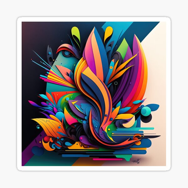 "Beautiful, Unique Abstract Art: Eye-catching Designs"" Sticker for ...