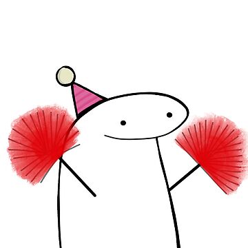 "Red pompom celebrating flork" Sticker for Sale by LaborArte | Redbubble