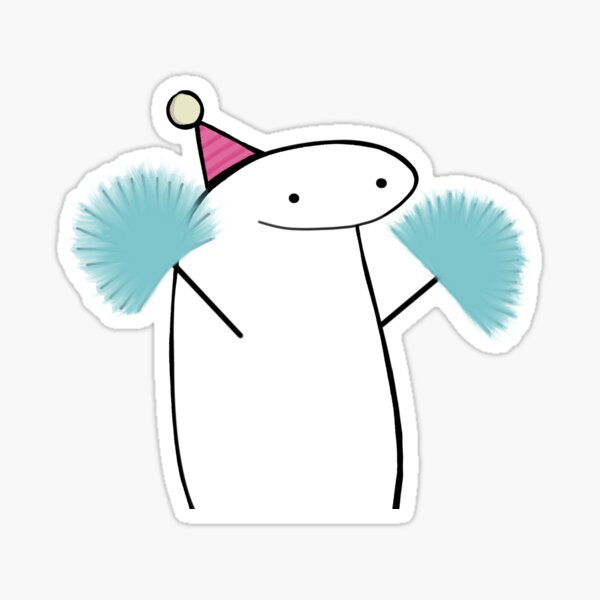 "Blue pompom celebrating flork" Sticker for Sale by LaborArte | Redbubble