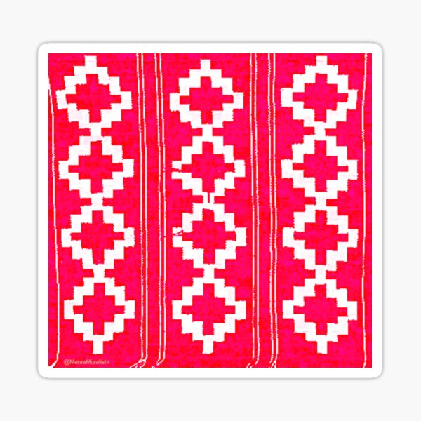 "Mapuche red poncho textile" Sticker for Sale by mamamuralista | Redbubble