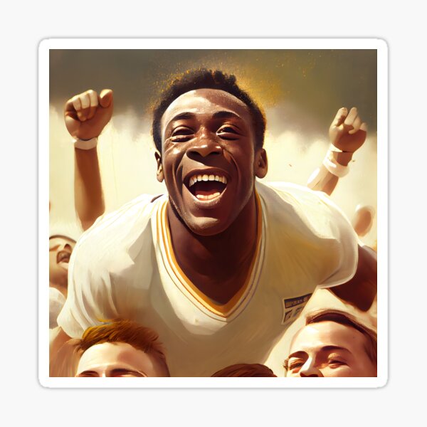 Pele Football Three Sticker For Sale By Mlartifex Redbubble
