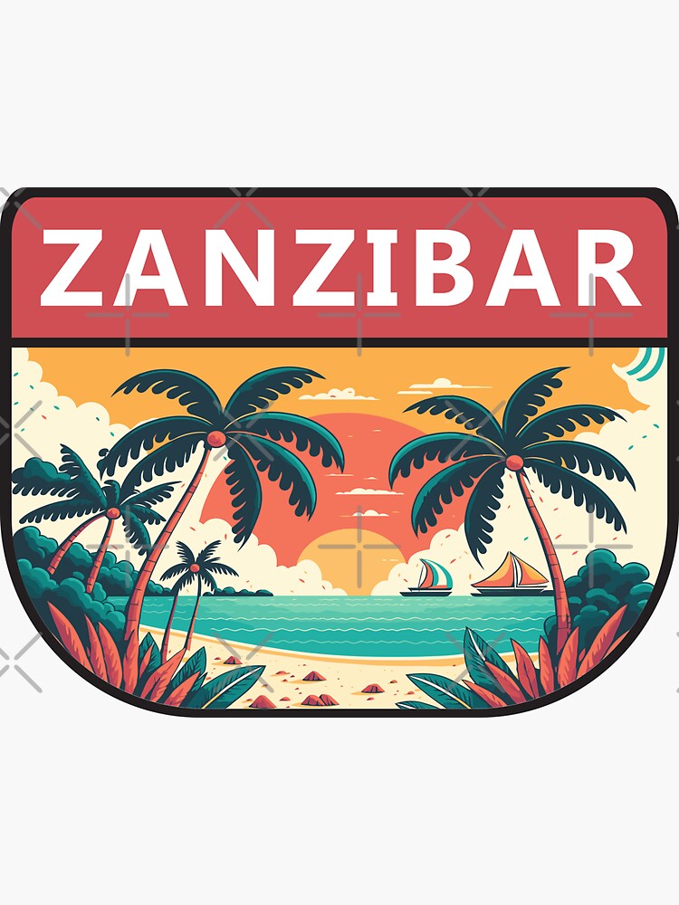 "Zanzibar Tanzania Retro Emblem" Sticker for Sale by KrisSidDesigns ...