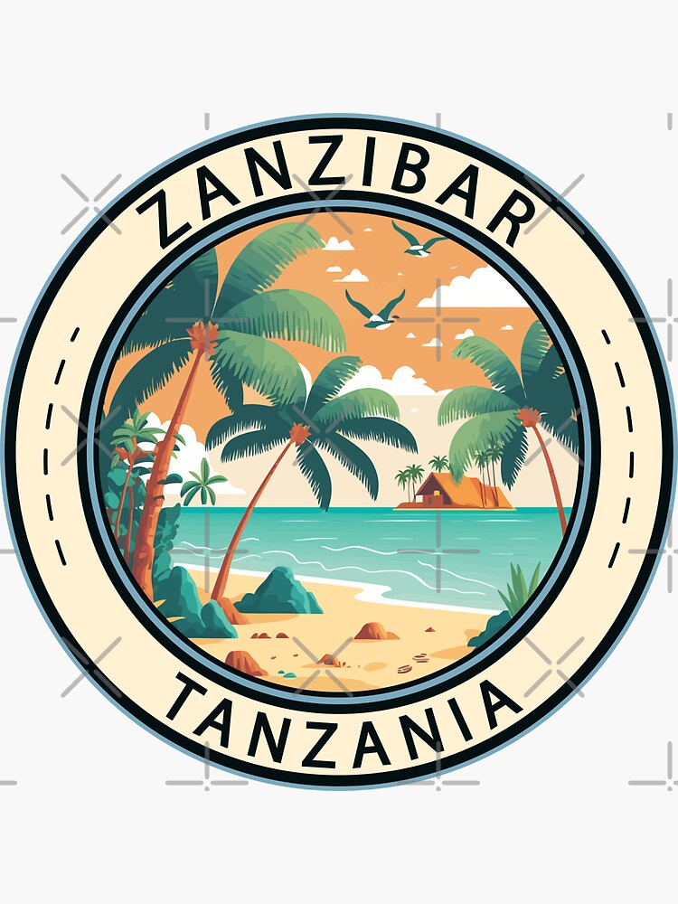 "Zanzibar Tanzania Hut Badge" Sticker for Sale by KrisSidDesigns ...