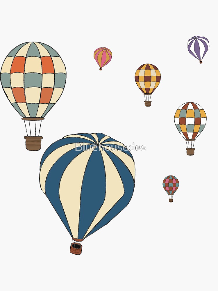 "Retro Air Balloons " Sticker for Sale by Bluehousedes | Redbubble