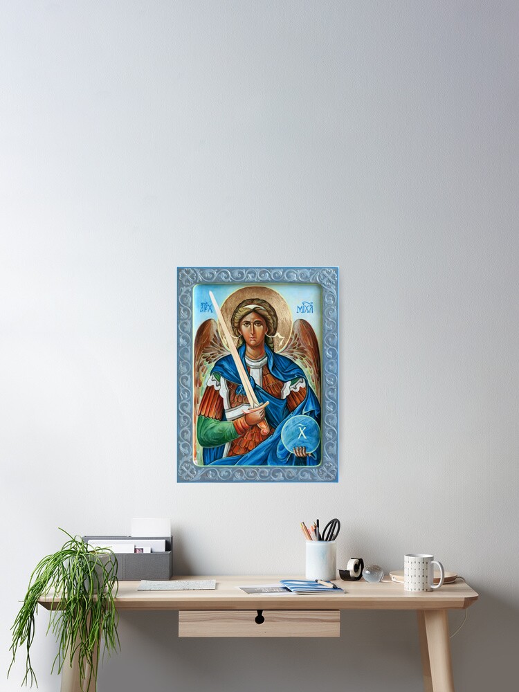 "Archangel Michael Orthodox icon." Poster for Sale by Lala Lotos ...