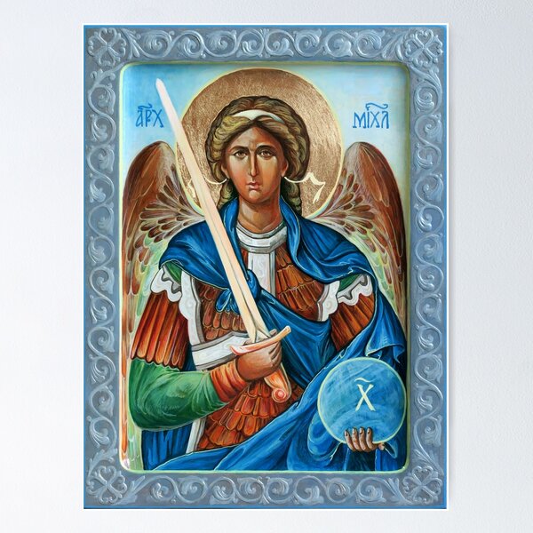 "Archangel Michael Orthodox icon." Poster for Sale by Lala Lotos ...