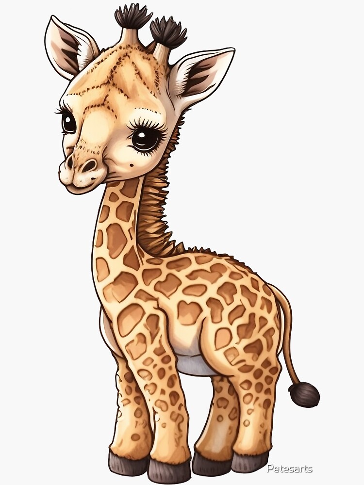 "Cute Baby Giraffe" Sticker for Sale by Petesarts | Redbubble