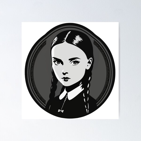 "Wednesday Addams circular logo" Poster for Sale by pierdus | Redbubble