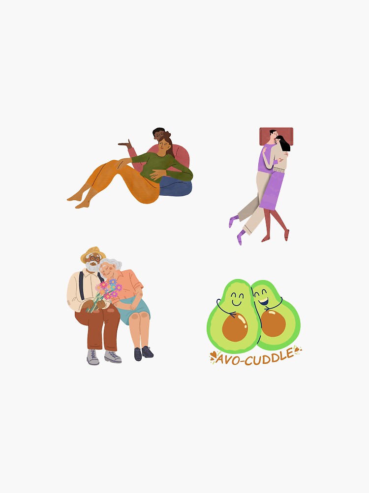 "Cuddle Up art pack" Sticker for Sale by CinderPress | Redbubble