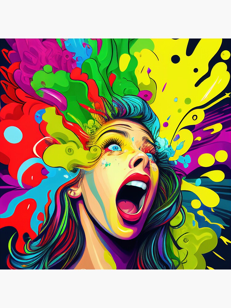 "Unique, eye-catching art, bold, colorful, modern" Sticker for Sale by ...