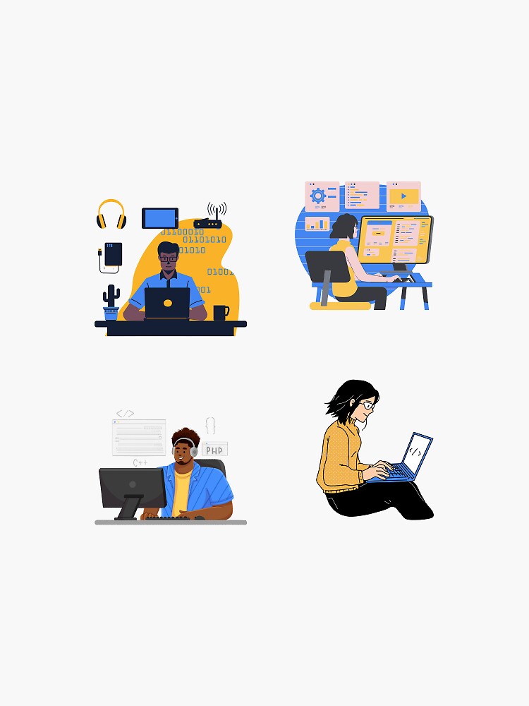 "Programmers art pack" Sticker for Sale by CinderPress | Redbubble