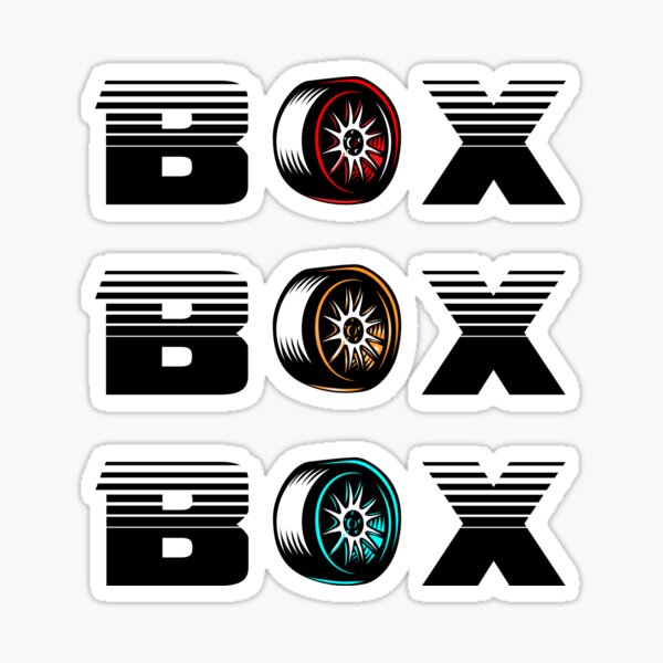 "Box Box Box F1 Tyre Compound" Sticker for Sale by zemama | Redbubble