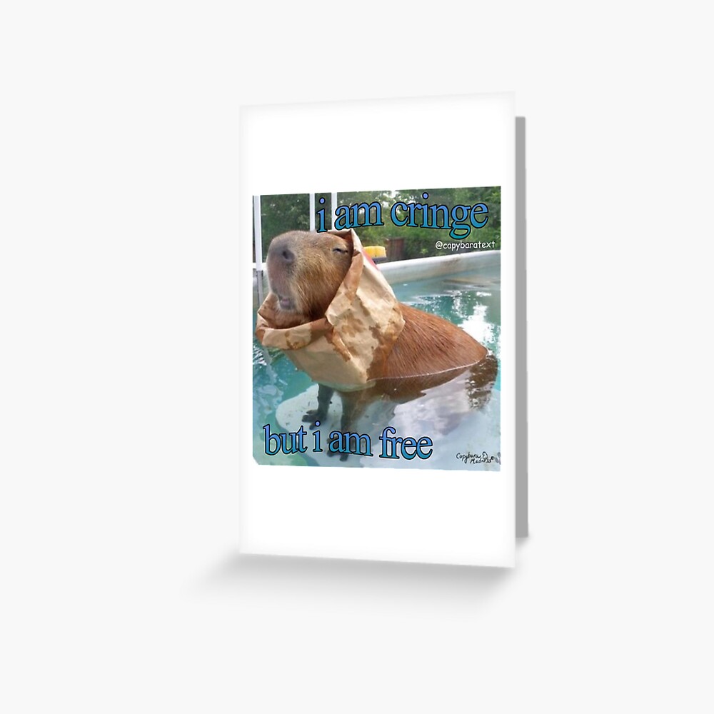 "Cringe But Free Capybara Meme" Sticker for Sale by capybaratext ...