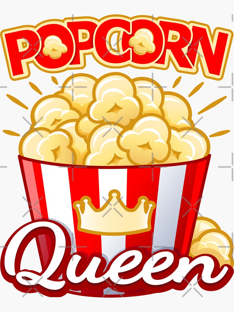 "Popcorn Queen" Sticker for Sale by pablomendoza | Redbubble