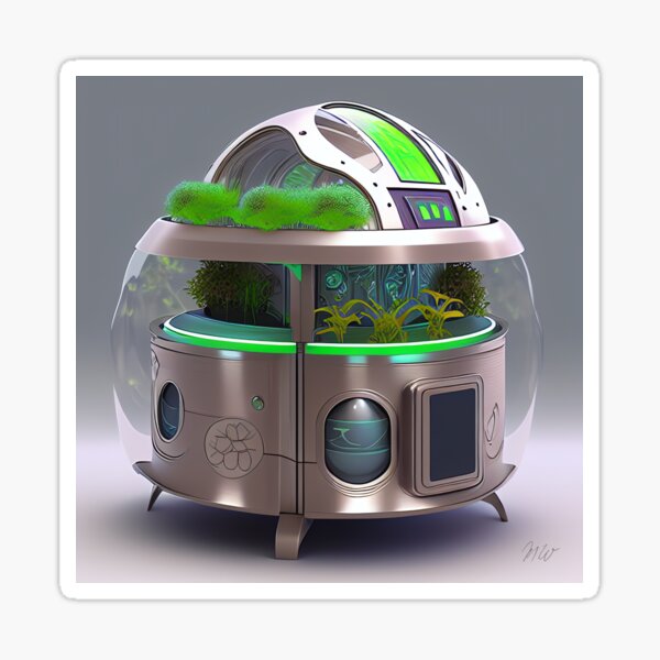 "Solarpunk Kitchen: The Future of Microgreen Growth" Sticker for Sale ...