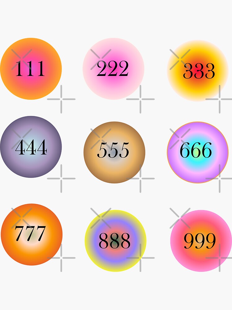 "Angel Numbers Aura Gradient " Sticker for Sale by medante15 | Redbubble