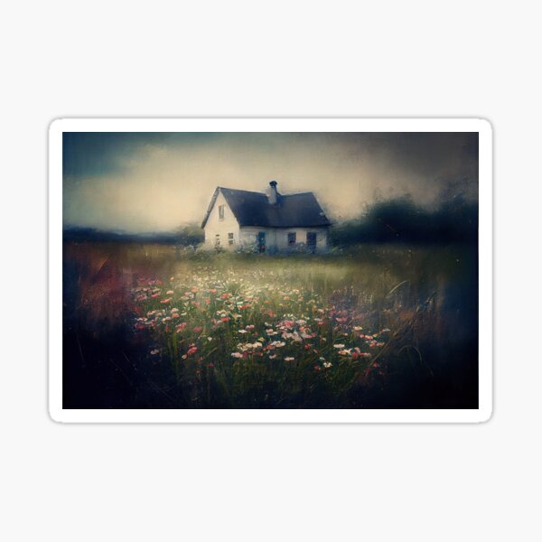 "Cottage in the field of roses 1" Sticker for Sale by Laguardia3D ...