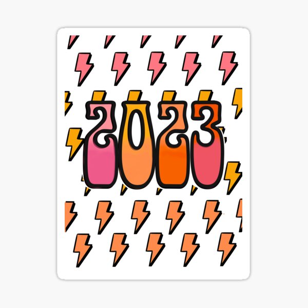 "Cool Retro 2023 Journal" Sticker for Sale by Spaghetti-hoes | Redbubble