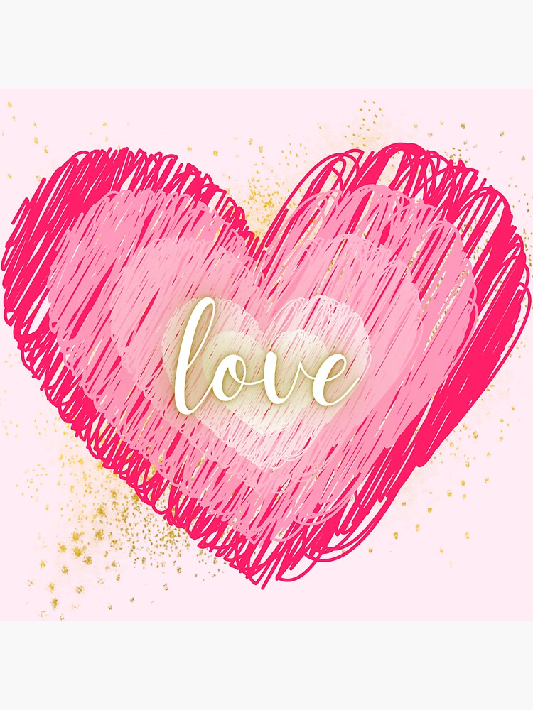 "Pink ombre love heart art design" Sticker for Sale by shakasumsum ...