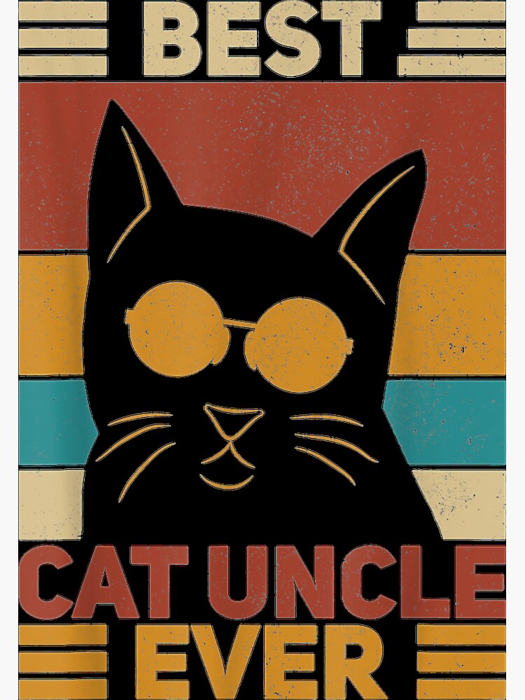 "Mens Best Cat Uncle Ever Men Cat Lover Black Cat Themed Funny Cat ...