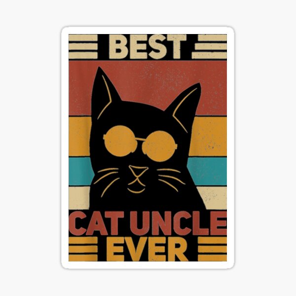 "Mens Best Cat Uncle Ever Men Cat Lover Black Cat Themed Funny Cat ...