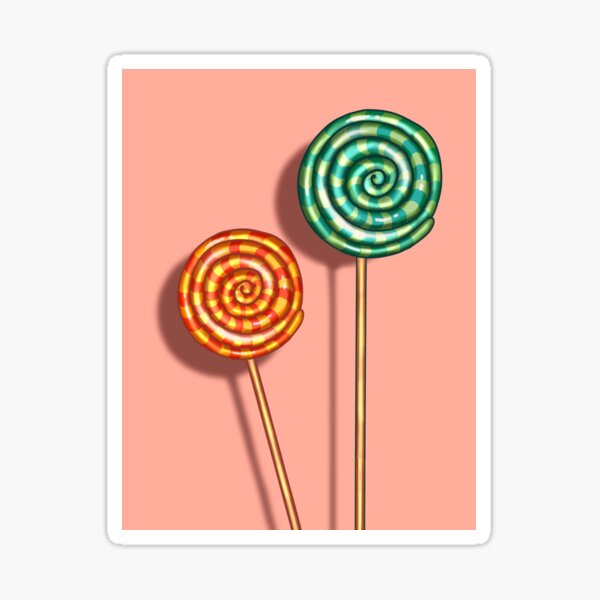 "Lollipop Candy (Pink Background)" Sticker for Sale by ReinaMer | Redbubble